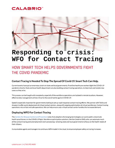 Responding to crisis: WFO for Contact Tracing | Calabrio