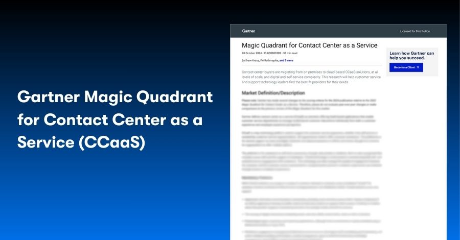 Gartner Magic Quadrant für Contact Center as a Service (CCaaS) | Calabrio